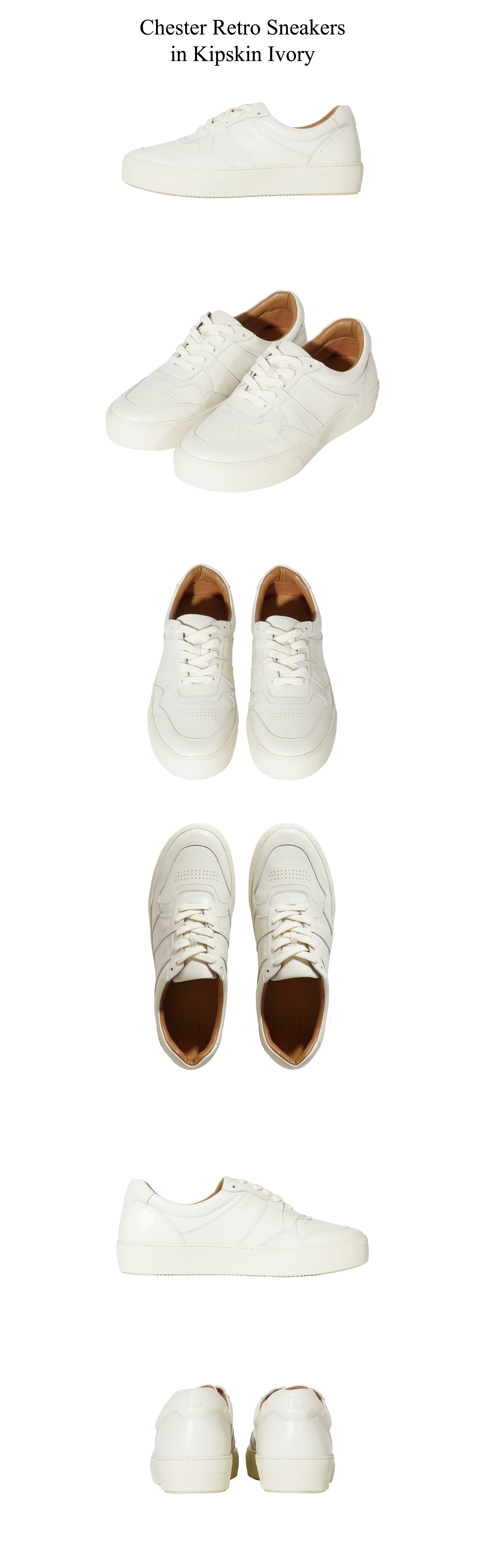 Chester Retro Sneakers in Kipskin Ivory - OCO, 브랜드 편집샵 오씨오
