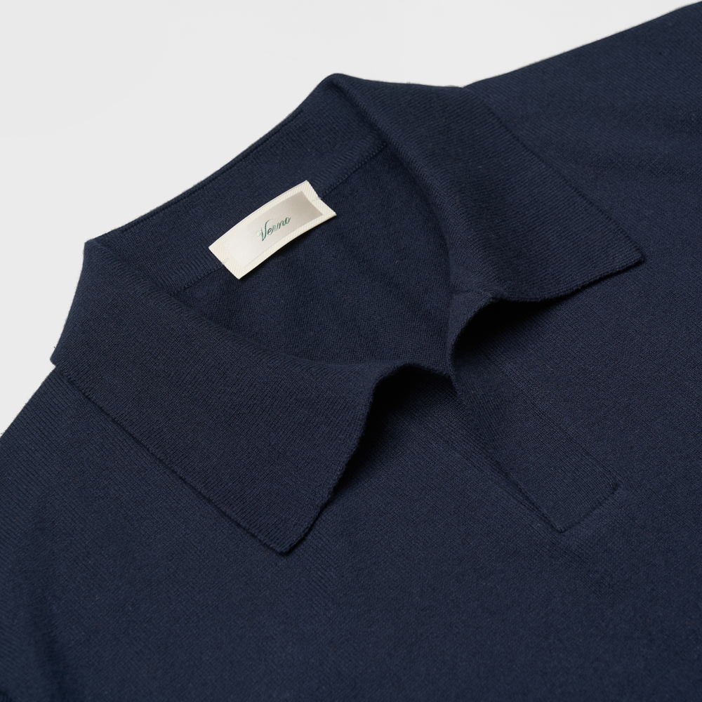 24SS Essential open collar knit Navy - OCO, 브랜드 편집샵 오씨오