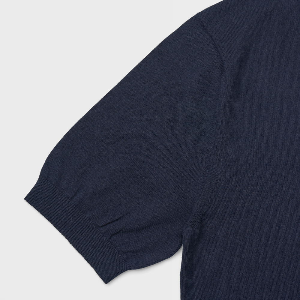 24SS Essential open collar knit Navy - OCO, 브랜드 편집샵 오씨오