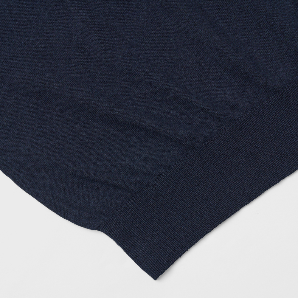 24SS Essential open collar knit Navy - OCO, 브랜드 편집샵 오씨오