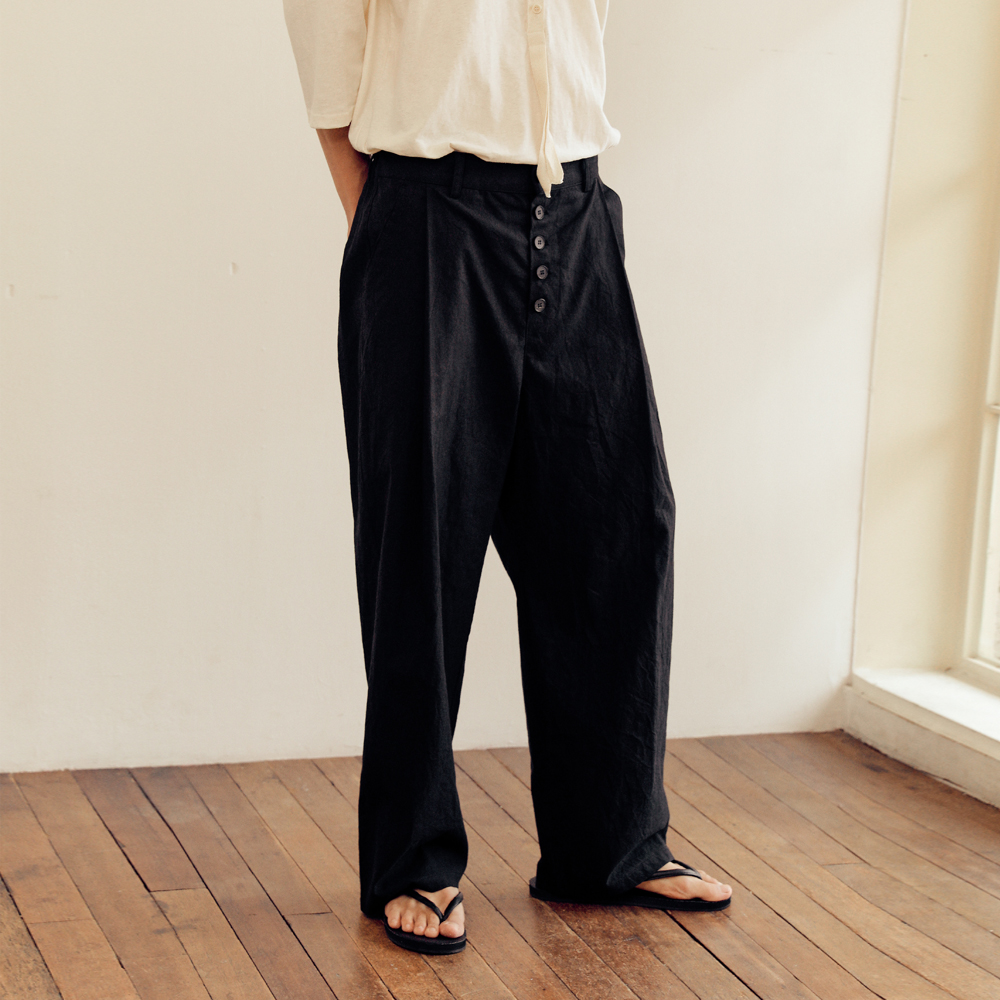 Unisex_22ss_Crease_Button_Up_Pants_bk - OCO, 브랜드 편집샵 오씨오