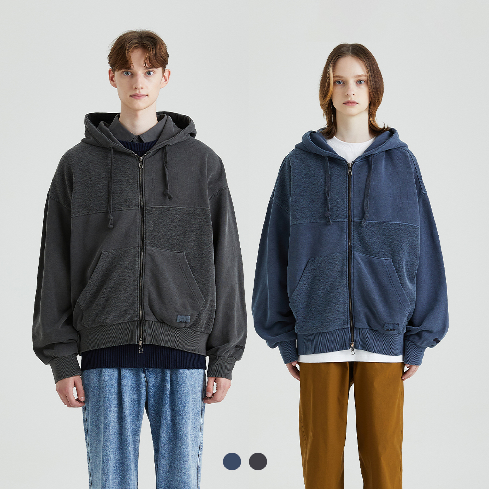 유니) 피그먼트 리버스 블록 후드집업 (2COL) - OCO, 브랜드 편집샵 오씨오