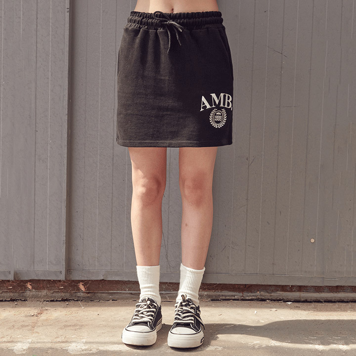 엠블러 BIG AMB 면 스커트 ASK301-블랙 - OCO, 브랜드 편집샵 오씨오